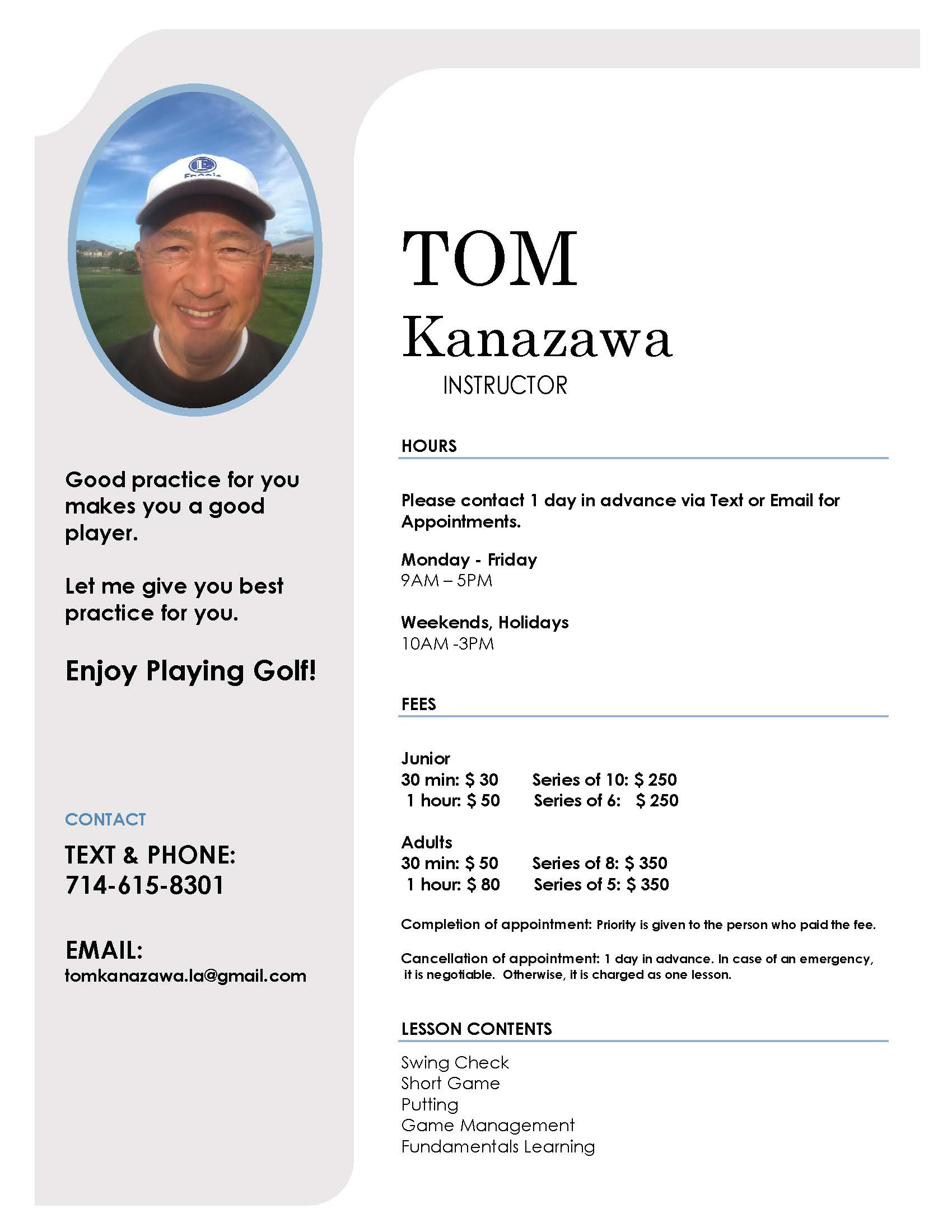 Lessons - Enagic Golf Club at Eastlake